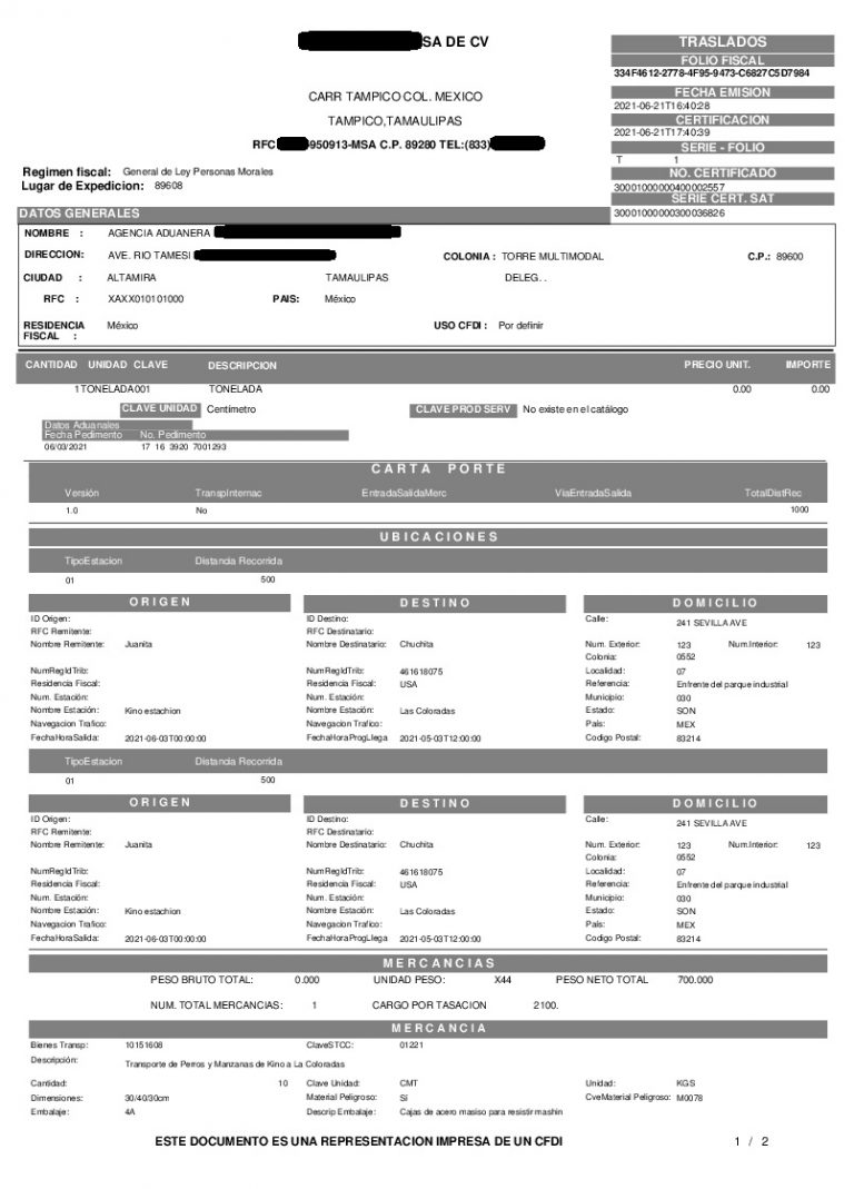 Entra en vigor el Complemento de Carta Porte